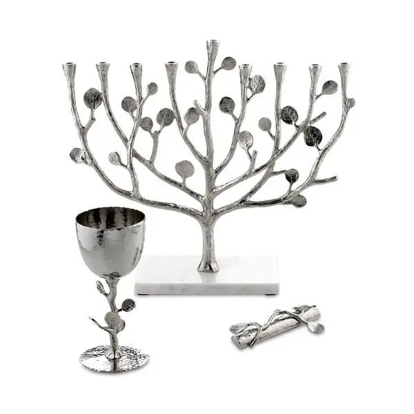 Michael Aram Botanical Leaf Menorah - Nickelplate