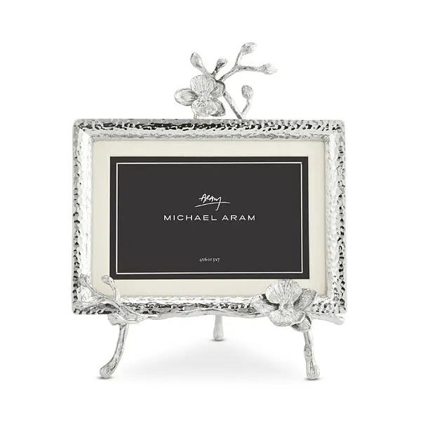 Michael Aram White Orchid Easel Frame, For 4 X 6 Photo - Silver
