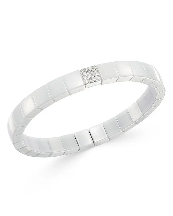 Roberto Demeglio 18k Gold, Ceramic And Diamond Scacco Bracelet - White
