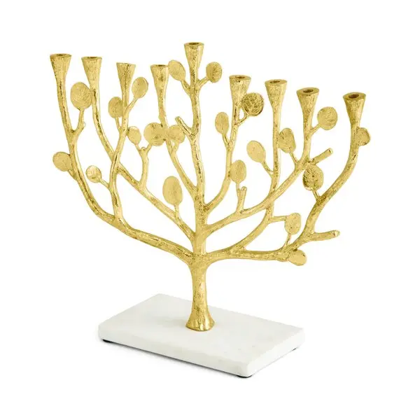 Michael Aram Botanical Leaf Menorah - Gold