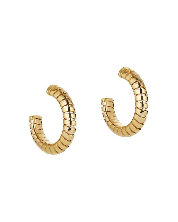 Marina B 18k Yellow Trisolina Hoop Earrings - Gold