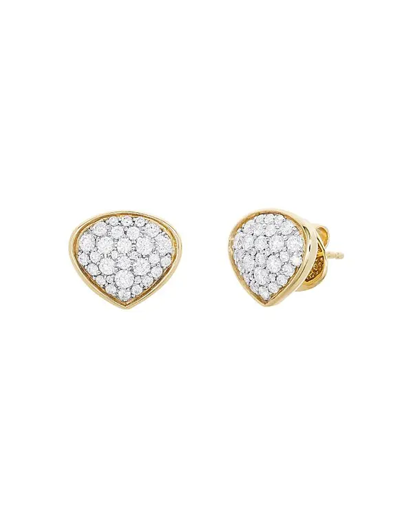 Marina B 18k Yellow Gold Trisola Diamond Stud Earrings - White/gold