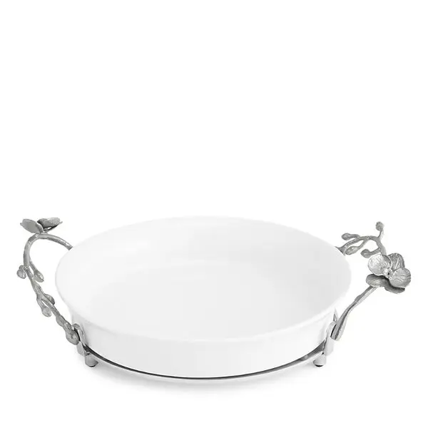Michael Aram White Orchid Pie Plate - Silver