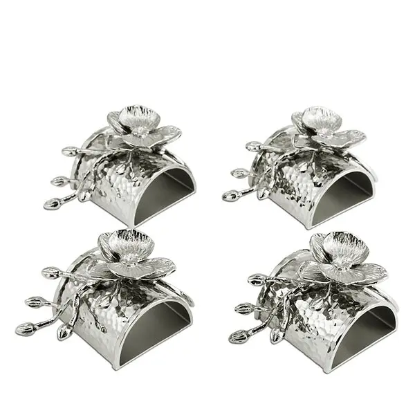 Michael Aram White Orchid Napkin Rings - Silver