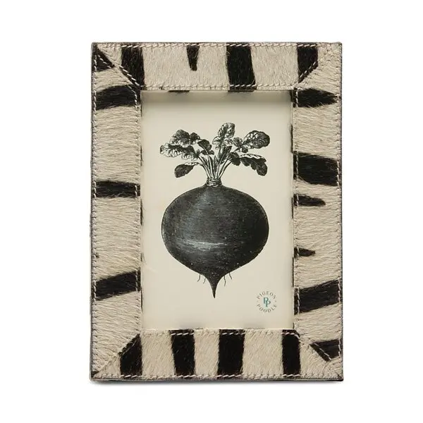 PIGEON AND POODLE Hana Zebra Print Frame, 4 X 6 - Black/white