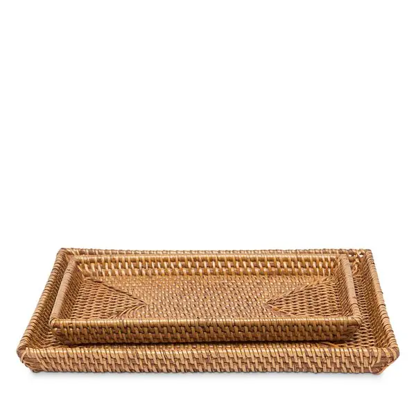 PIGEON AND POODLE Dalton Nested Trays, Set Of 2 - Brown