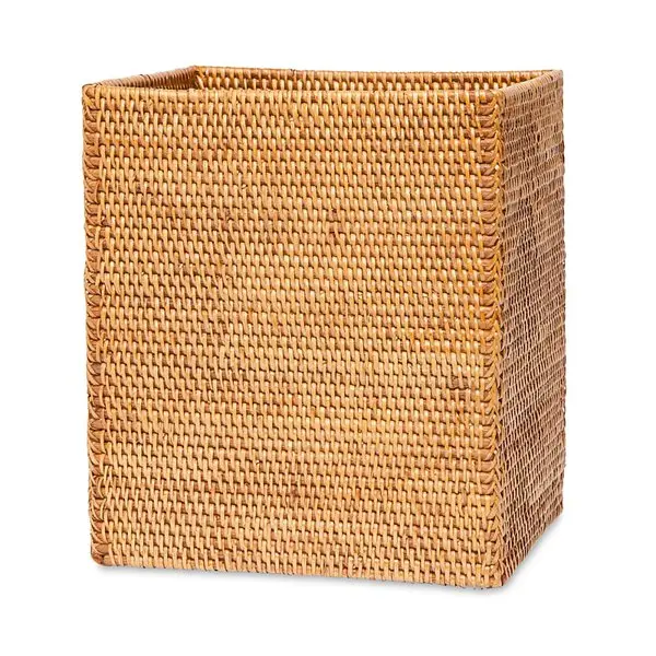 PIGEON AND POODLE Dalton Rattan Wastebasket - Brown