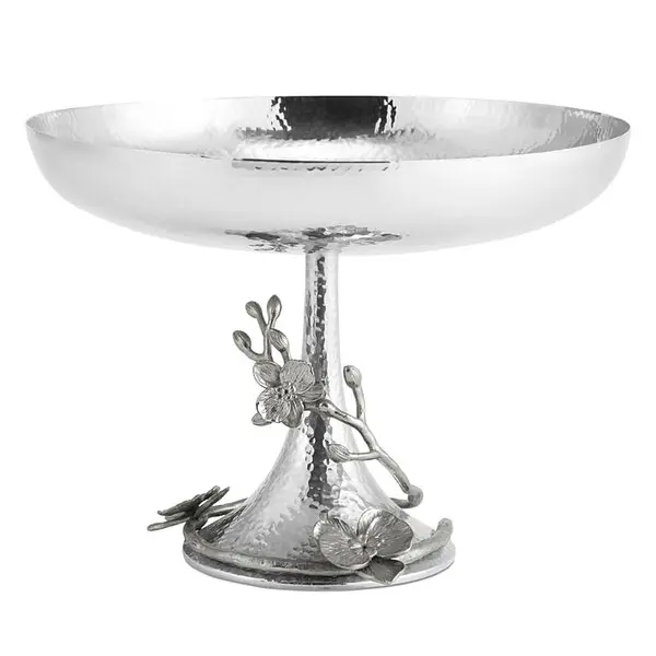 Michael Aram White Orchid Footed Centerpiece Bowl - Silver