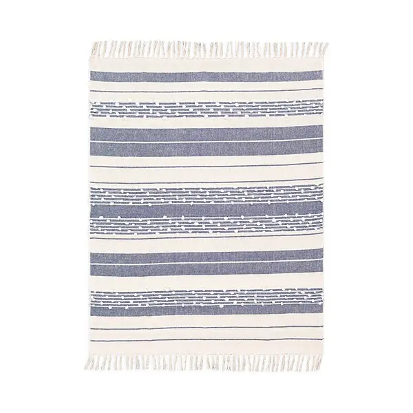 SURYA Livabliss Yemaya Throw Blanket - Dark Blue