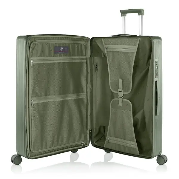 HEYS Large Upright Expandable Spinner Suitcase - Moss