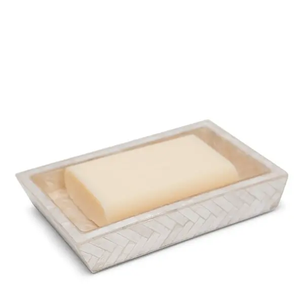PIGEON AND POODLE Handa Soap Dish - Pearlized Herringbone Capiz