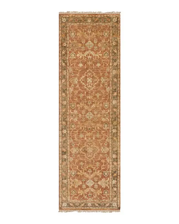 SURYA Hillcrest Hil-9009 Runner Area Rug, 3' X 12 - Tan/brown/red/sage