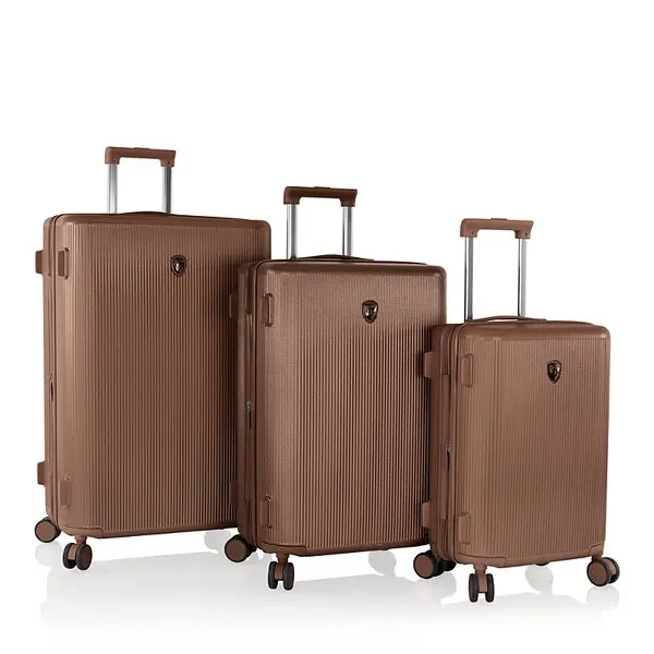 HEYS Earth Tones 3-piece Expandable Spinner Suitcases - Umber
