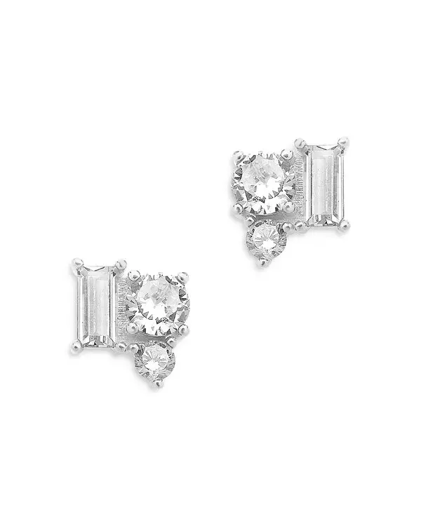 Sterling Forever Cluster Stud Earrings - Silver