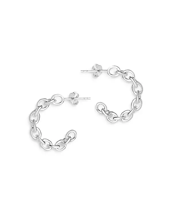 Sterling Forever Sterling Open Link Hoop Earrings - Silver