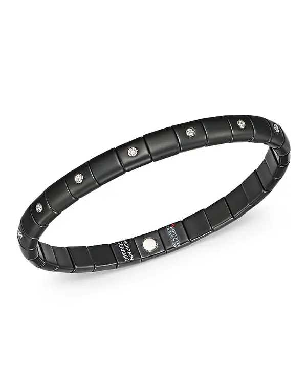 Roberto Demeglio 18k White Gold Diamond And Ceramic Pura Stretch Bracelet - White/black