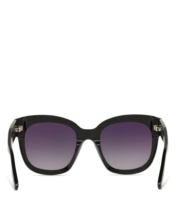 TOM FORD Beatrix Mirrored Square Sunglasses, 52mm - Shiny Black/smoke