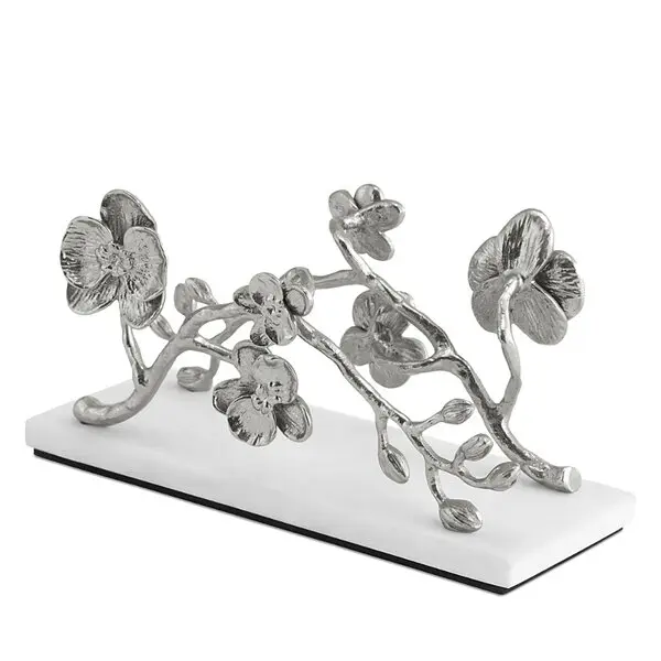 Michael Aram White Orchid Vertical Napkin Holder - Silver