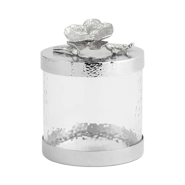 Michael Aram Extra Small White Orchid Canister - Silver