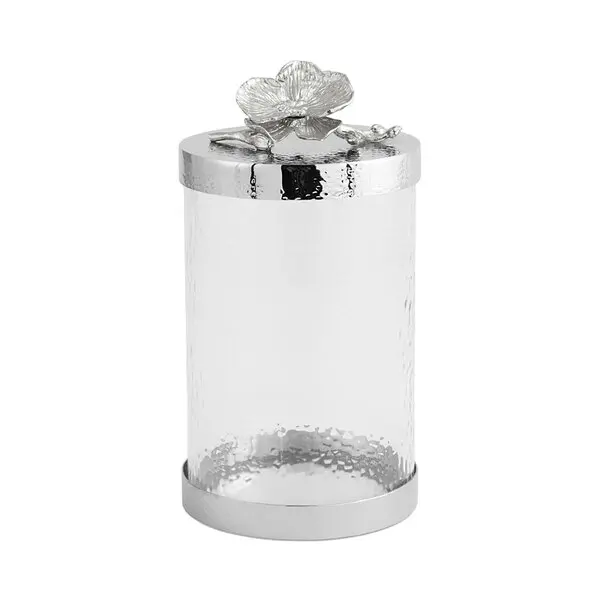 Michael Aram Medium White Orchid Canister - Silver