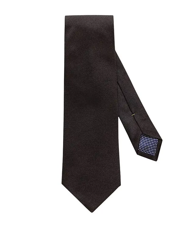 Eton Solid Textured Silk Classic Tie - Black