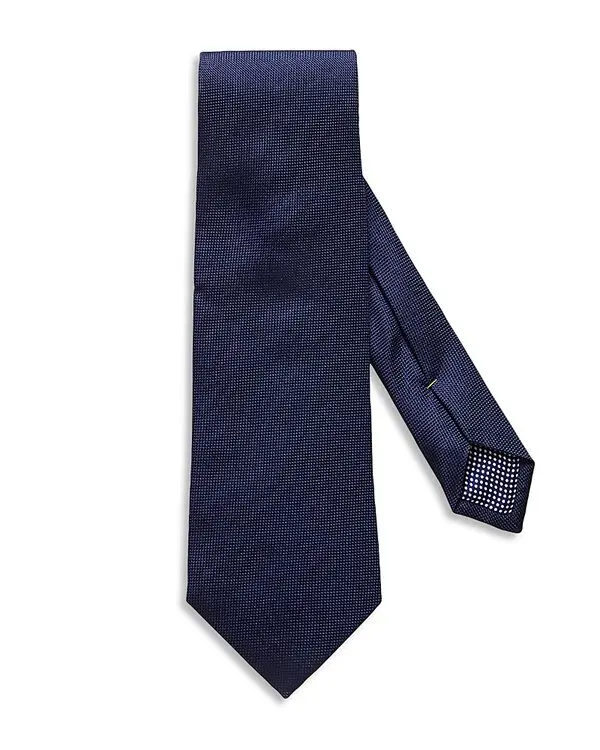 Eton Solid Textured Silk Classic Tie - Blue
