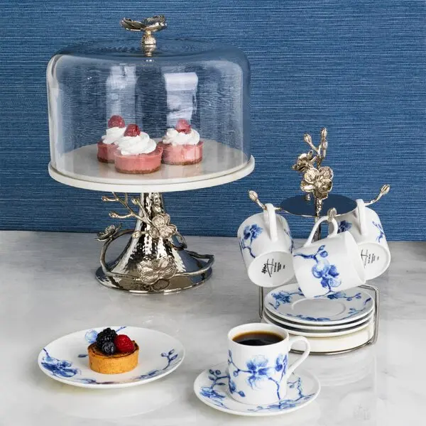 Michael Aram White Orchid Cake Stand With Dome