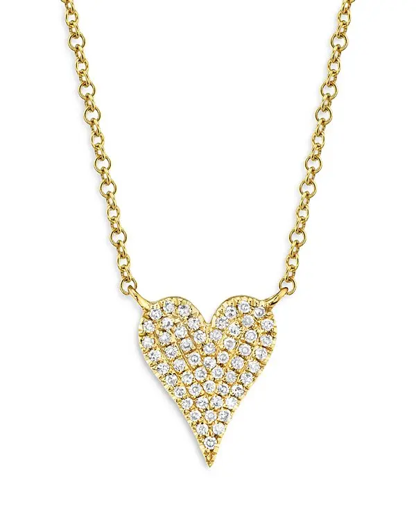 MOON & MEADOW 14k Yellow Diamond Heart Pendant Necklace - Gold