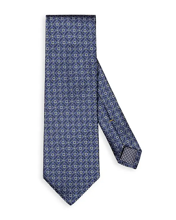 Eton Silk Floral Tie - Navy Blue