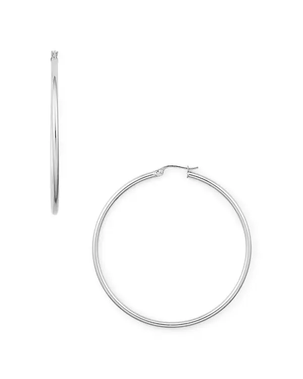 Aqua Medium Hoop Earrings - Silver