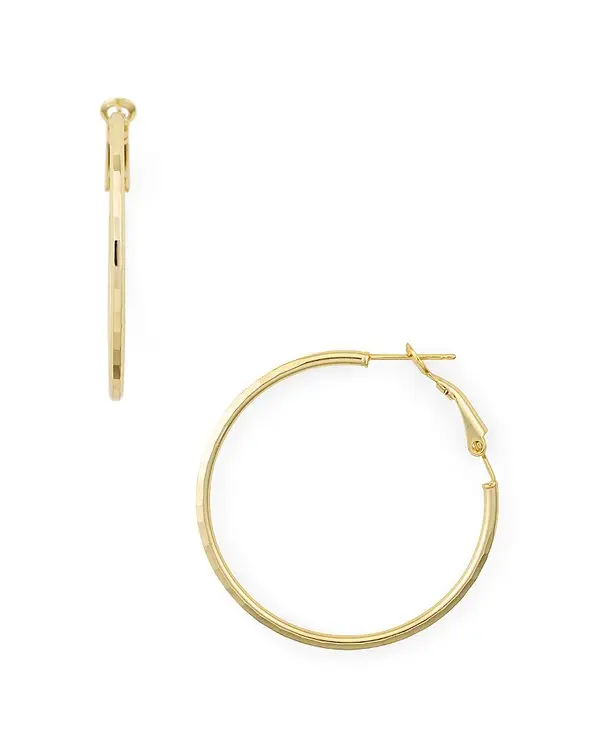 Aqua Disco Hoop Earrings - Gold