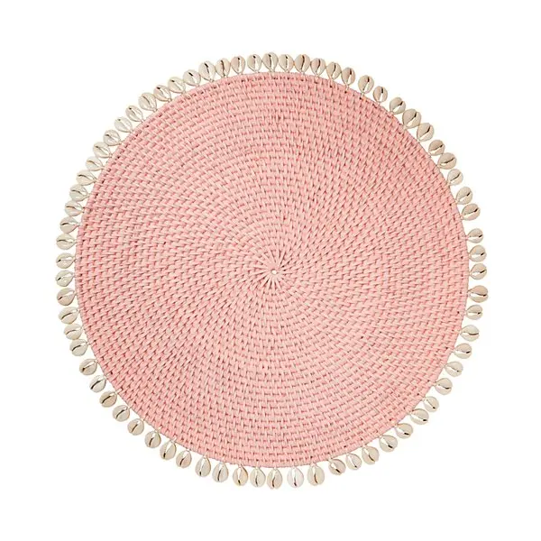 MODE LIVING Capiz Woven Placemats, Set Of 4 - Cotton Candy Pink