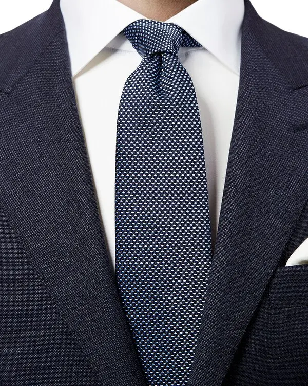 Eton Geometric Standard Tie - Navy