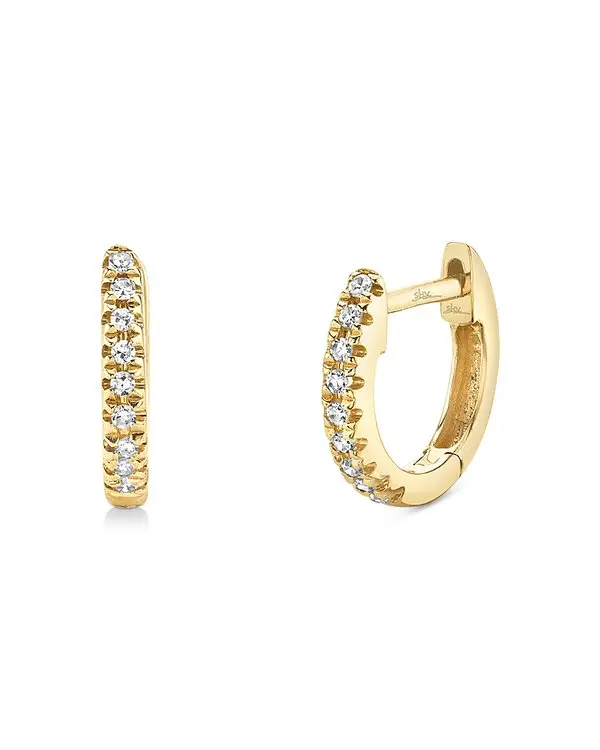 MOON & MEADOW 14k Yellow Diamond Huggie Earrings - Gold