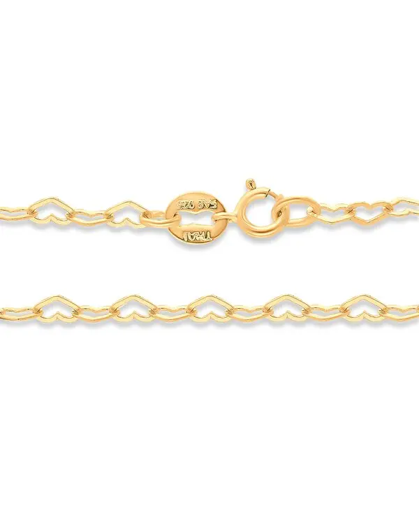Aqua Heart Link Chain Bracelet