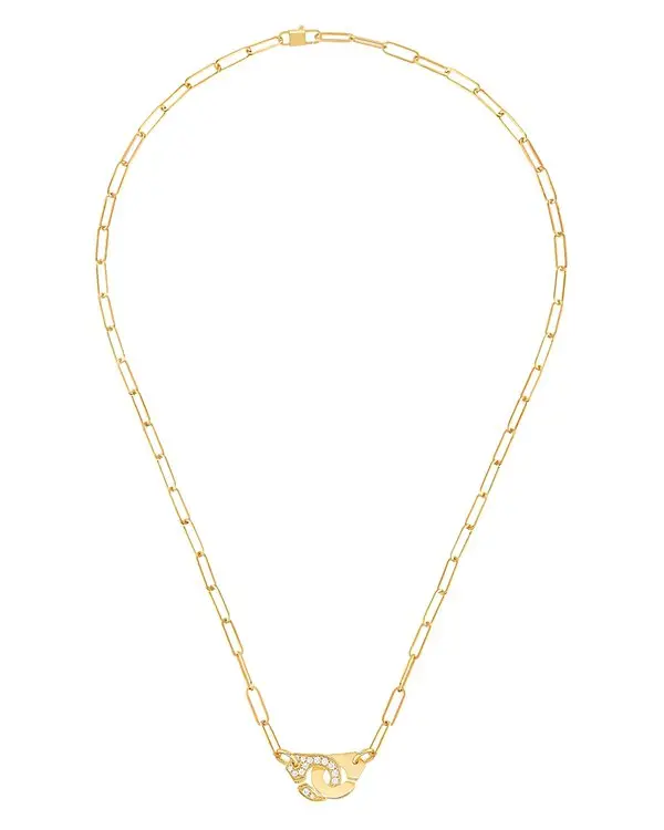 DINH VAN 18k Yellow Gold Menottes Diamond Necklace - White/gold
