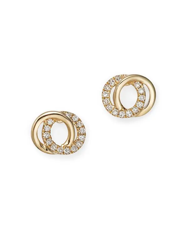 MOON & MEADOW 14k Yellow Diamond Knot Stud Earrings