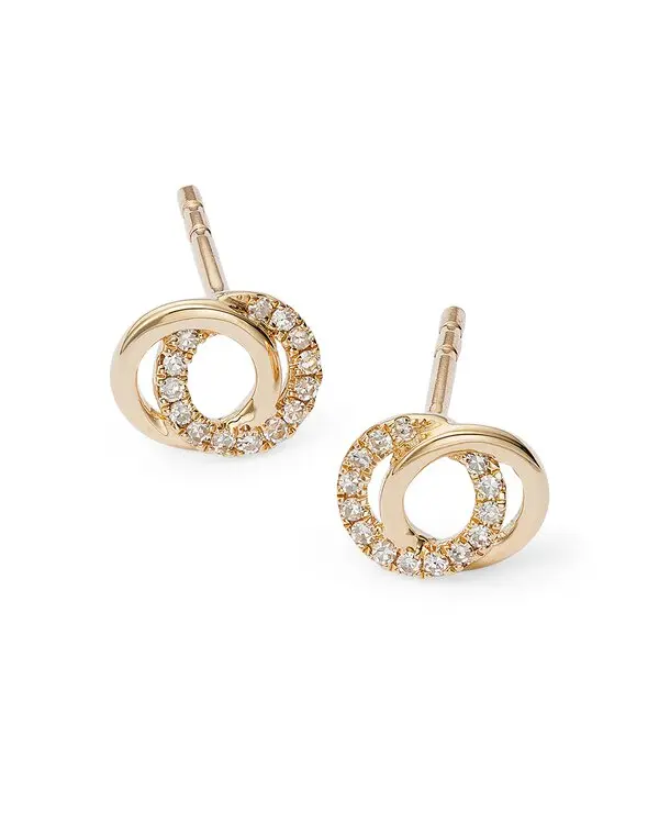 MOON & MEADOW 14k Yellow Diamond Knot Stud Earrings