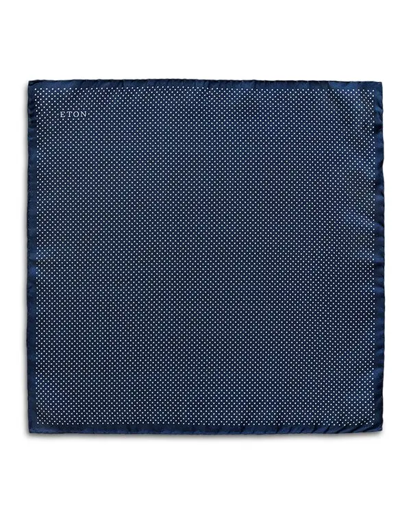 Eton Silk Polka Dot Pocket Square - Blue