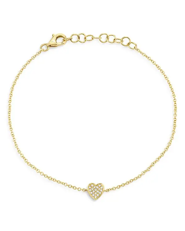 MOON & MEADOW 14k Yellow Diamond Heart Bracelet - Gold