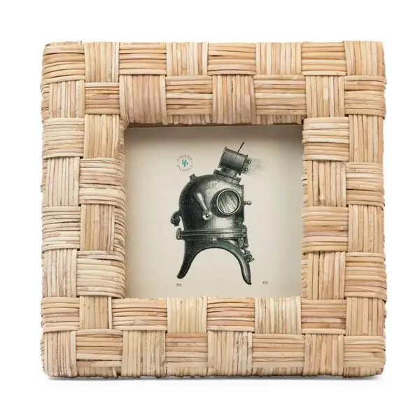 PIGEON AND POODLE Grasse Woven Rattan Frame, 5 X 5