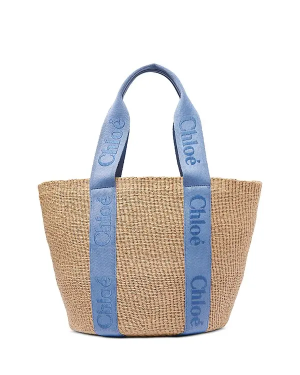 Chloé Woody Large Basket Tote - Ashes Blue