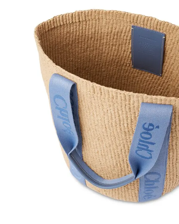 Chloé Woody Large Basket Tote - Ashes Blue