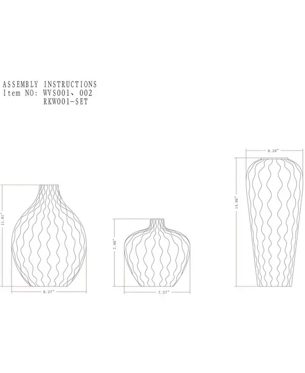 Livabliss Waves Vase, Set Of 3