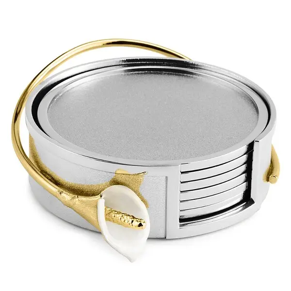 Michael Aram Calla Lily Coaster, Set Of 6 - Silver