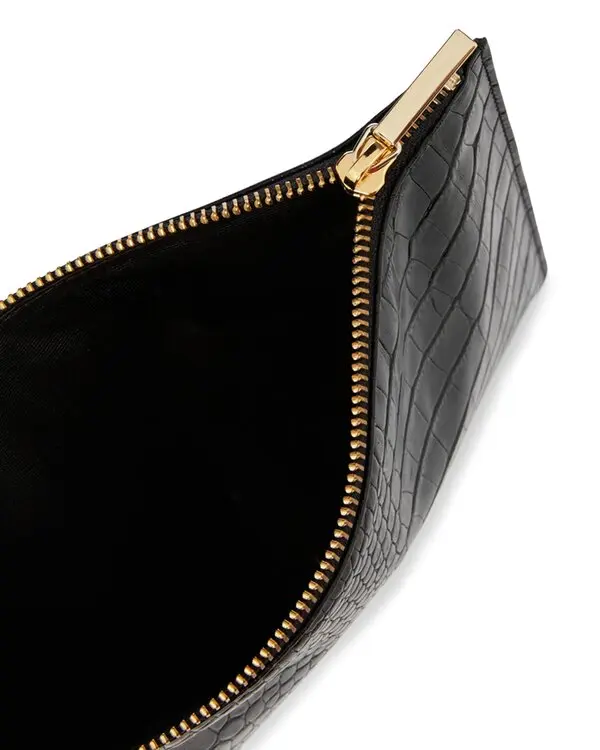 Whistles Croc-embossed Leather Clutch