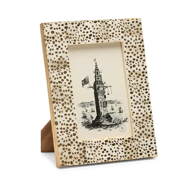 PIGEON AND POODLE Ismailia Bone Frame, 4 X 6 - Spotted Gold