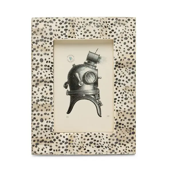 PIGEON AND POODLE Ismailia Bone Frame, 4 X 6 - Spotted Silver