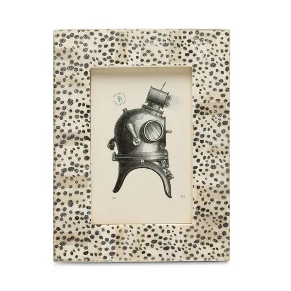 PIGEON AND POODLE Ismailia Bone Frame, 4 X 6 - Spotted Silver
