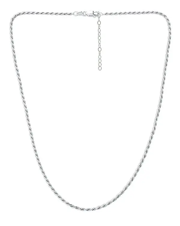 Aqua Rope Chain Necklace - Silver